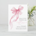 Girls Just Wanna Be One Pink Bow 1st Birthday Girl Invitation | Zazzle