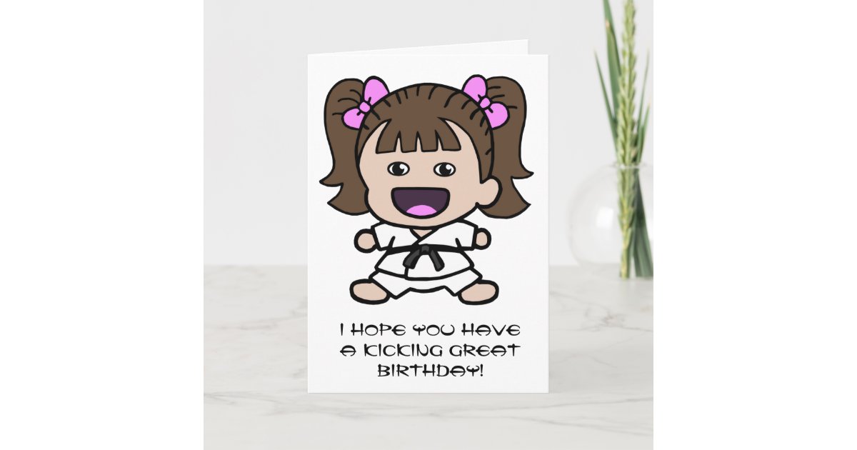 Girl's Karate Birthday Card | Zazzle