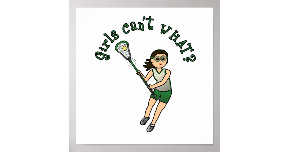 Girls Lacrosse Green Poster | Zazzle