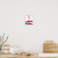 Girls like cars too! pink cartoon car illustration poster | Zazzle
