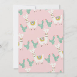 Girls Llama And cactus Birthday Invitation | Zazzle
