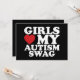 Girls Love My Autism Swag Awareness Heart Invitation | Zazzle