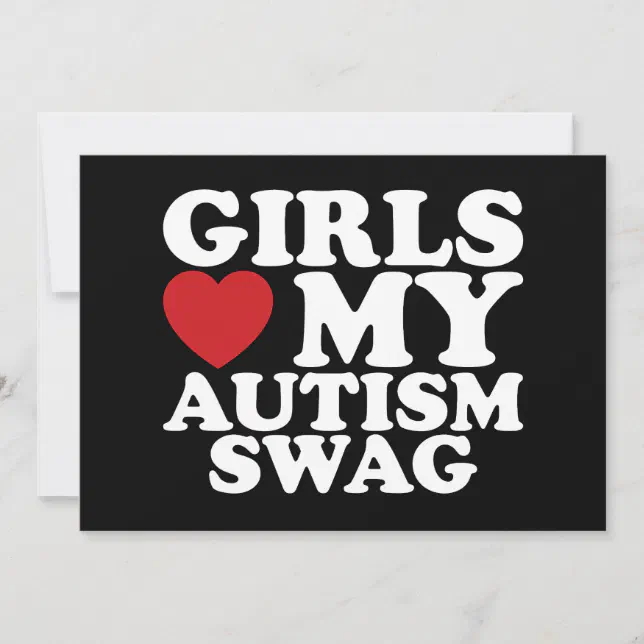 Girls Love My Autism Swag Awareness Heart Invitation | Zazzle