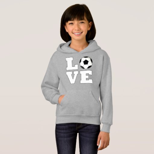 Girls LOVE Soccer (futbol) Player Cute Sports Hoodie | Zazzle
