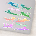 Girls "Love to swim" Sparkly Swimmer Stickers! Sticker | Zazzle