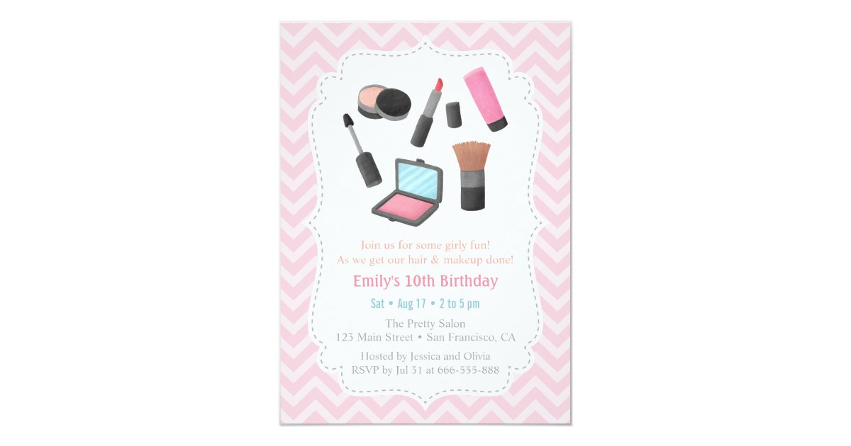 Girls Makeover Birthday Party Invitations | Zazzle.com