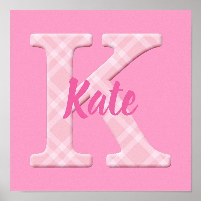 Girls Name Custom Plaid Letter K Poster | Zazzle.com