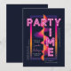 Girls Neon Party Time Birthday Party Invitation | Zazzle