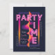 Girls Neon Party Time Birthday Party Invitation | Zazzle
