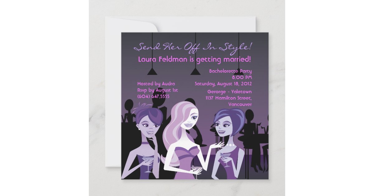 Girls' Night Bachelorette Invitation | Zazzle