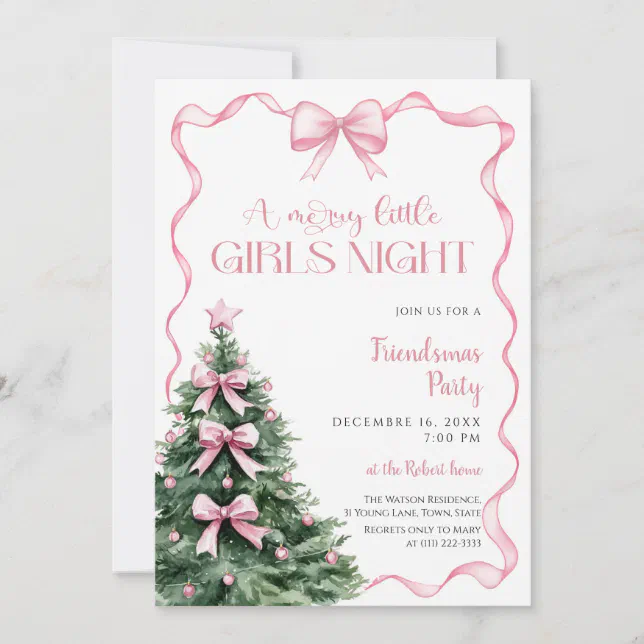 Girls Night Christmas Party Invitation | Zazzle
