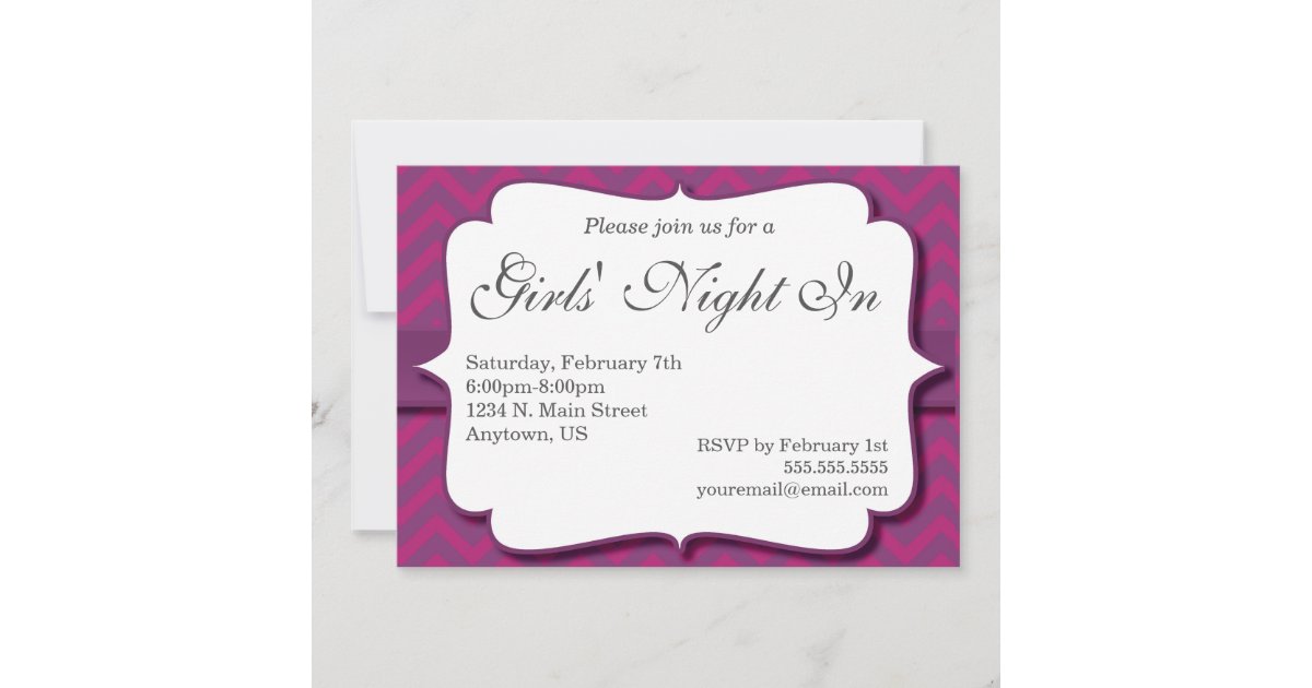Girls' Night In Invitation | Zazzle