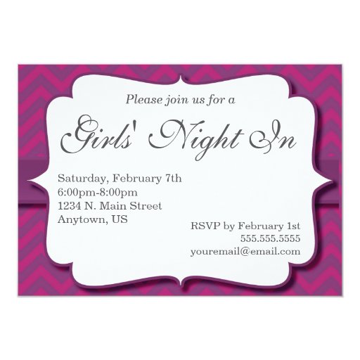 Girls' Night In Invitation 5" X 7" Invitation Card | Zazzle