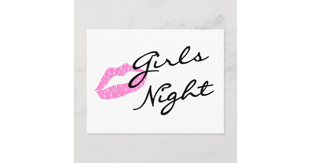 Girls Night (Lips) Postcard | Zazzle