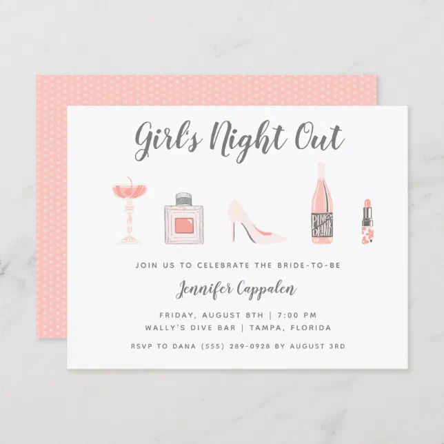 Girls Night Out Bachelorette Party Invitation Zazzle