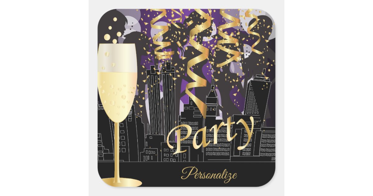 Girls Night Out Birthday Party Square Sticker | Zazzle