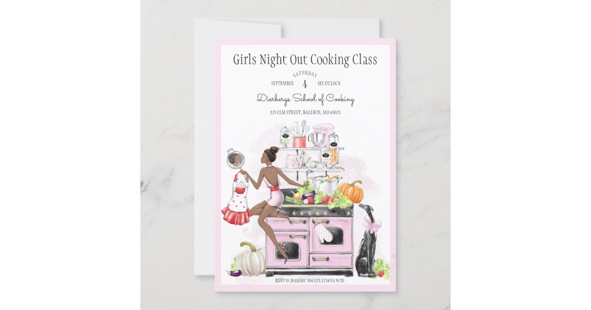 Girls Night Out Cooking Class Invitation | Zazzle