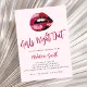 Girls Night Out Pink Lips Bold Fun Bachelorette Invitation | Zazzle