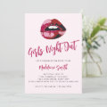 Girls Night Out Pink Lips Bold Fun Bachelorette Invitation | Zazzle