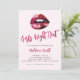 Girls Night Out Pink Lips Bold Fun Bachelorette Invitation | Zazzle