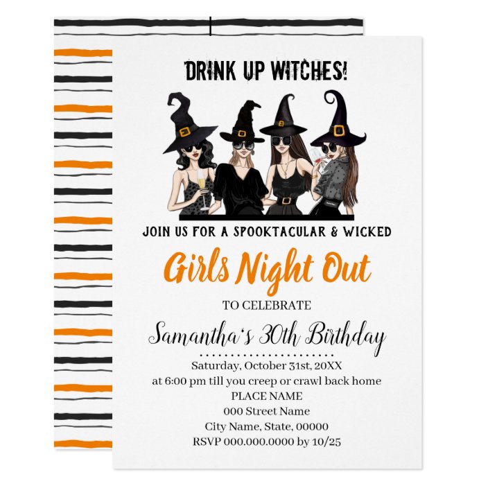 Girls night out Witches halloween Party Invitation | Zazzle.com