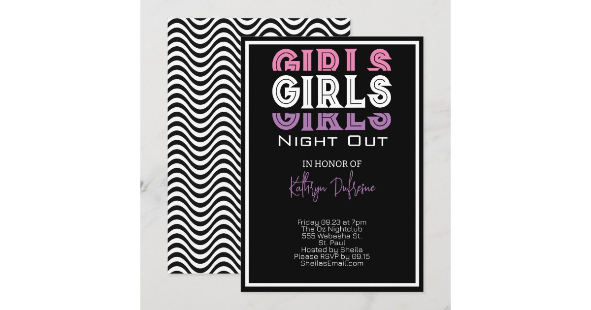 Girls Night Personalized Invitation | Zazzle