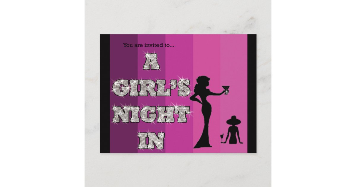 Girls Night - Postcard Invitation | Zazzle