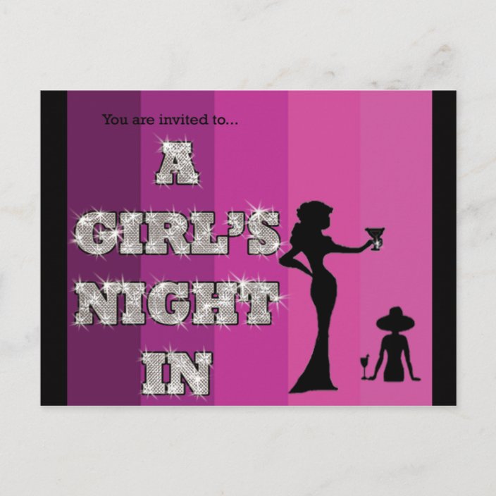 Girls Night - Postcard Invitation | Zazzle.com
