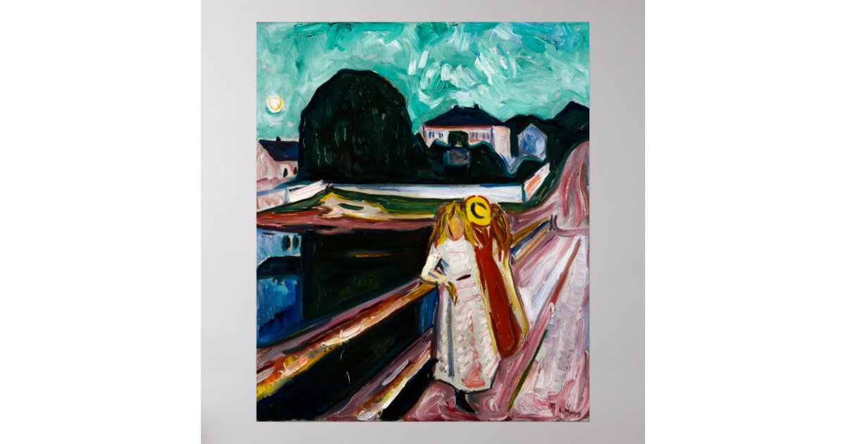 Girls on the Pier by Edvard Munch Poster | Zazzle