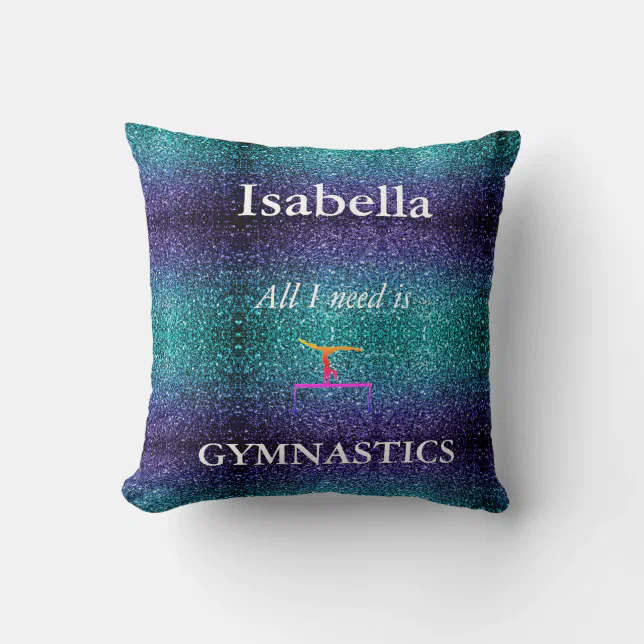 GIRLS PERSONALIZED GYMNASTICS PILLOW | Zazzle