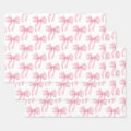 Girls Pink Bow Coquette Baby Shower Birthday Wrapping Paper Sheets | Zazzle