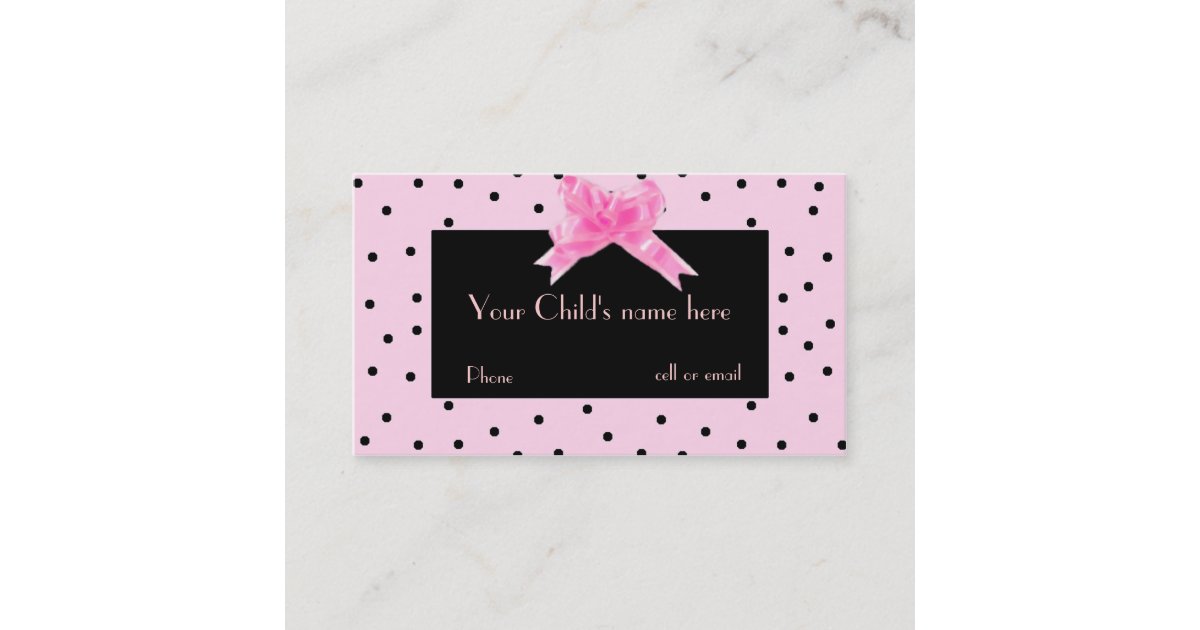 Girl's Pretty In Pink calling card | Zazzle