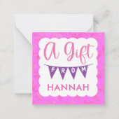 Girls Pretty Pink Birthday Gift Enclosure Note Card | Zazzle