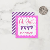 Girls Pretty Pink Birthday Gift Enclosure Note Card | Zazzle