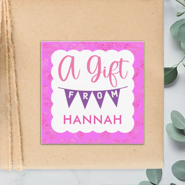 Girls Pretty Pink Birthday Gift Enclosure Note Card | Zazzle