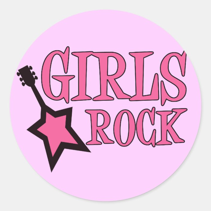 Girls Rock! Classic Round Sticker | Zazzle.com