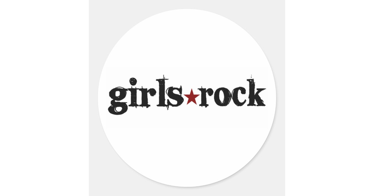 Girls Rock Classic Round Sticker | Zazzle