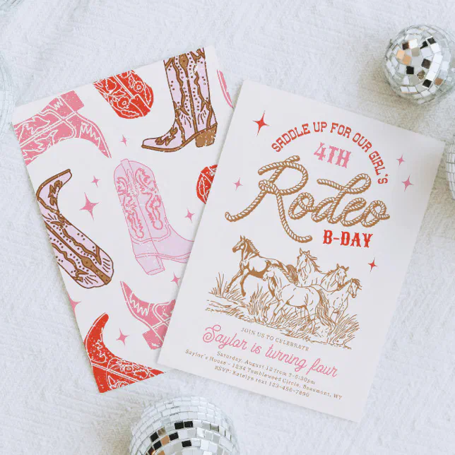 Girl's Rodeo Birthday Party Invitation | Zazzle