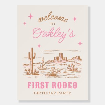 Girl's Rodeo Party Welcome Sign | Zazzle