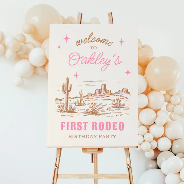 Girl's Rodeo Party Welcome Sign | Zazzle