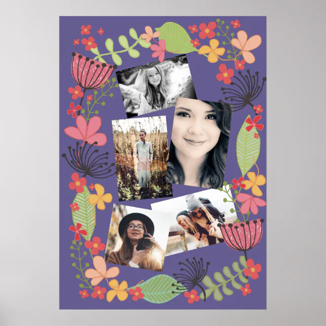 Girls Room Friends Memories Photo Collage Poster | Zazzle