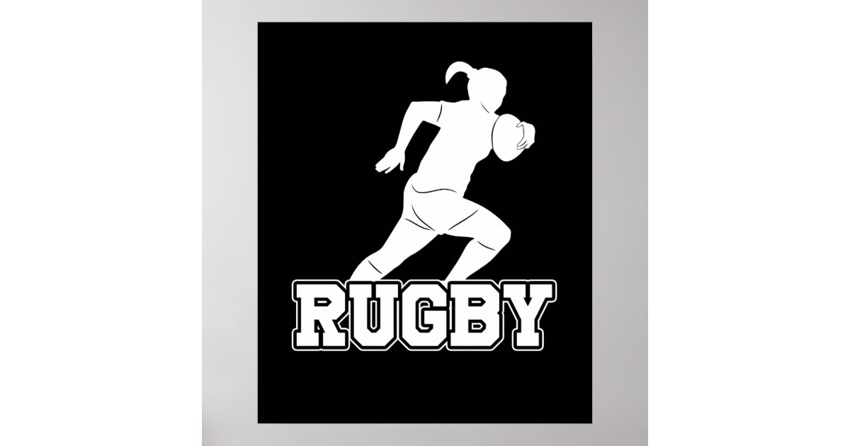 Girls Rugby Player Poster | Zazzle