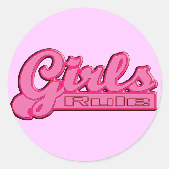 Girls Rule Classic Round Sticker | Zazzle