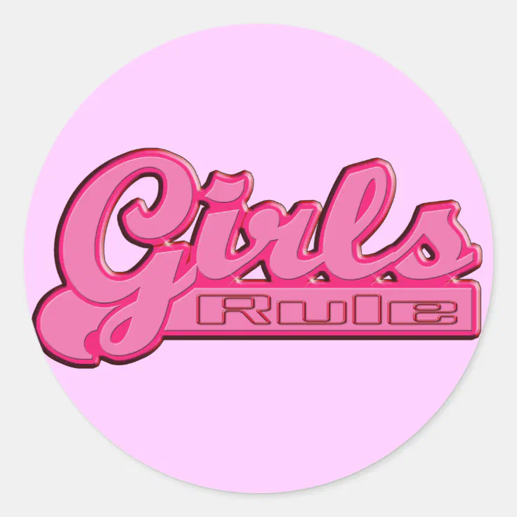 Girls Rule Classic Round Sticker | Zazzle