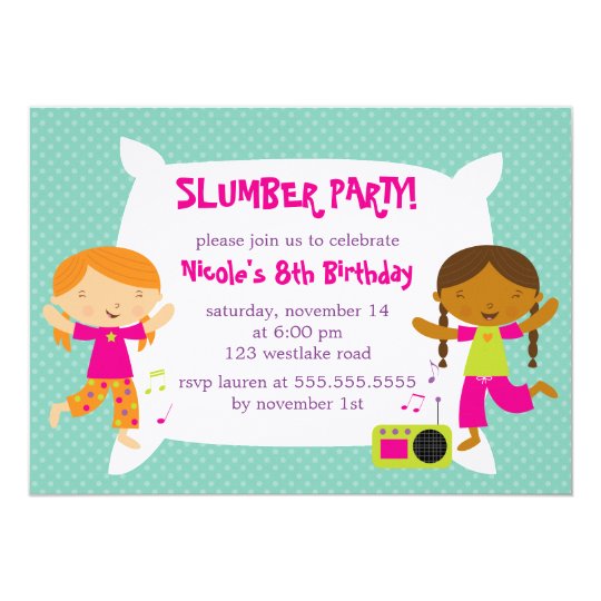 Girls Slumber Party Invitation | Zazzle.com