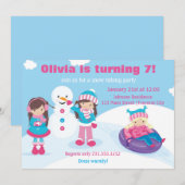 Girls Snow Tubing Invitation | Zazzle