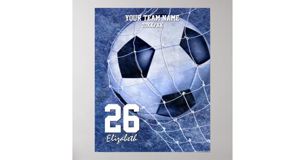 Girls' soccer commemorative team end of season poster | Zazzle