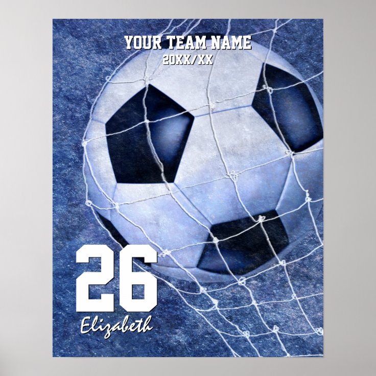 Girls' soccer commemorative team end of season poster | Zazzle