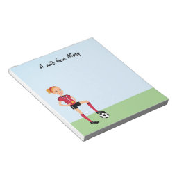 Girl's Soccer Player Notepad Personalized | Zazzle