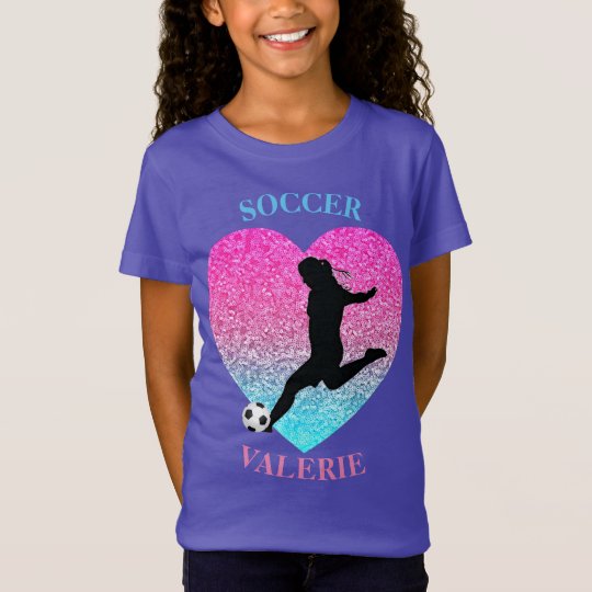 Girls Soccer Purple T-Shirt | Zazzle.com